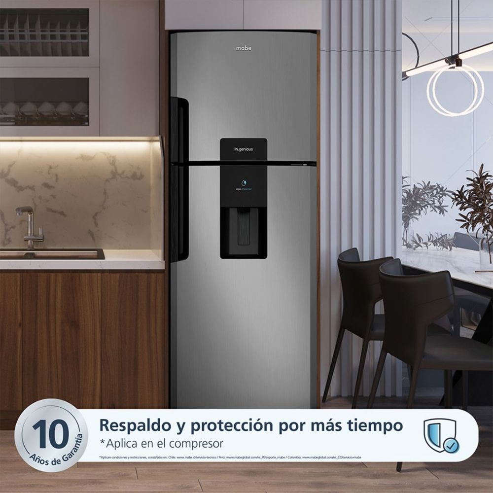 Refrigeradora Mabe Top Freezer Inox 415 Litros RMP415YEU